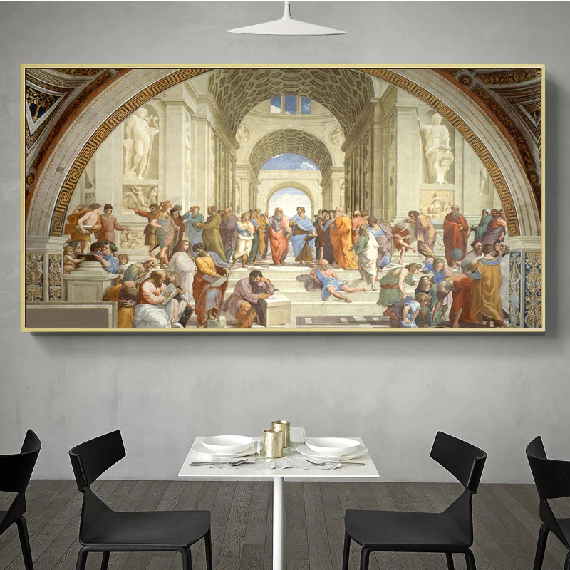 Famous Painting Raphael Academy Of Athens Painting Prints Poster Hd ...
