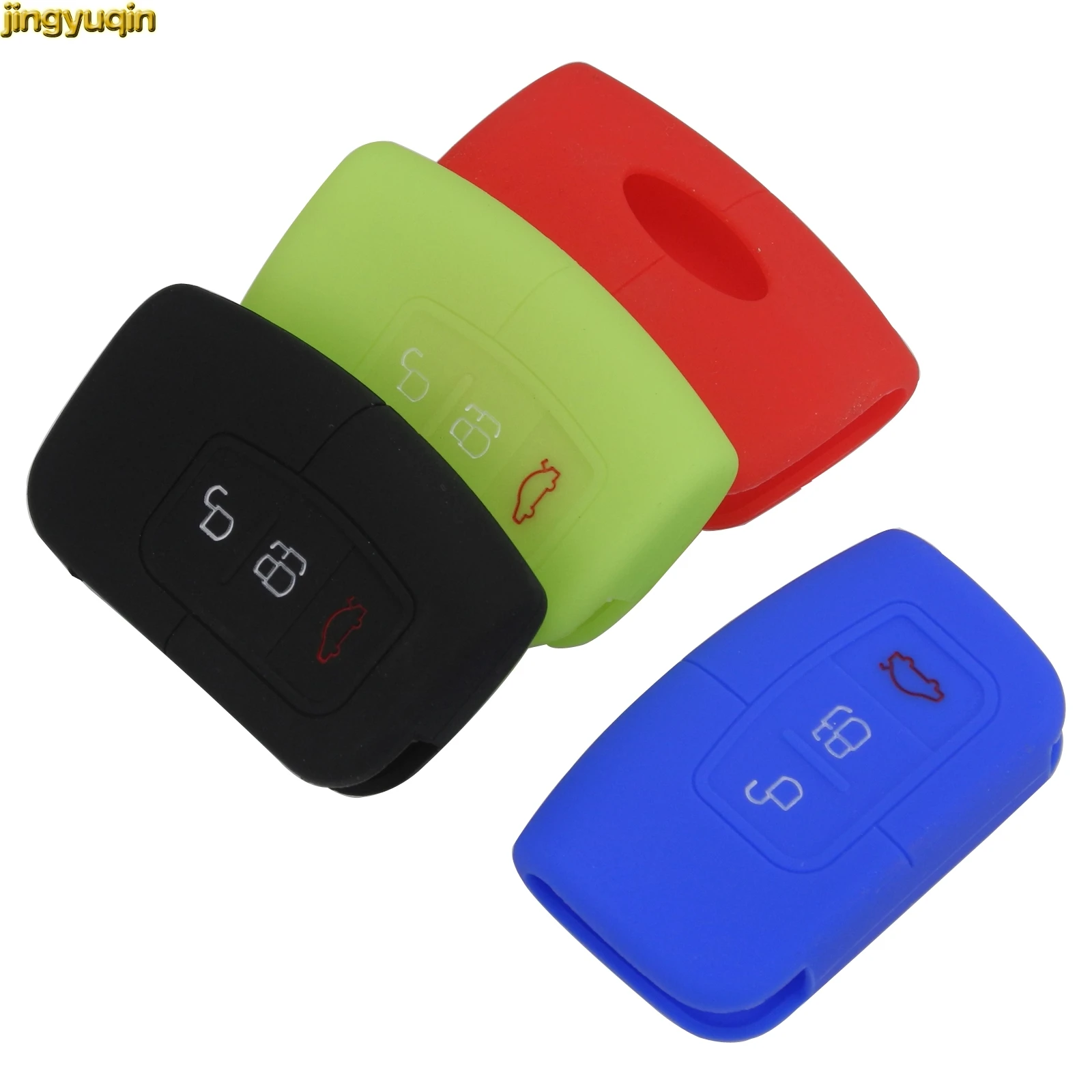 Jingyuqin 3 Button Remote Smart Silicone Car Key Case Cover Fob For ...