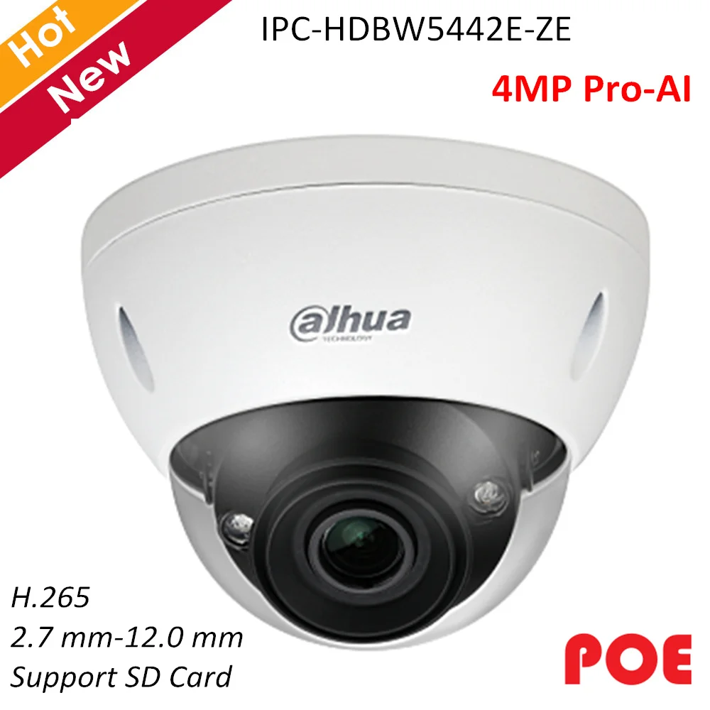 Dahua Pro-AI 4MP ip-камера POE IPC-HDBW5442E-ZE H.265 H.264 тройной ...