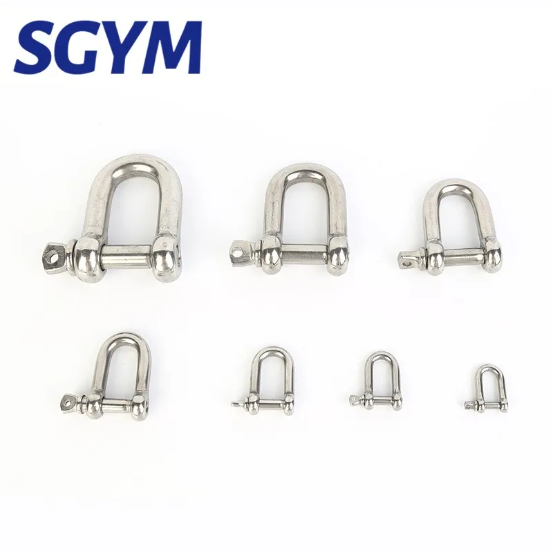 M4 M5 M6 M8 M10 M12 M14 M16 Straight D Shackle Short Stainless Steel ...