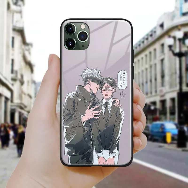 Gojo-x-ijichi-jujutsu-anime-vidro-macio-silicone-caso-do-telefone-capa ...