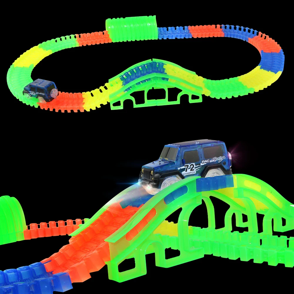 Magical-Glowing-Race-Track-Assemble-Model-Set-Racing-Bend-Railway ...