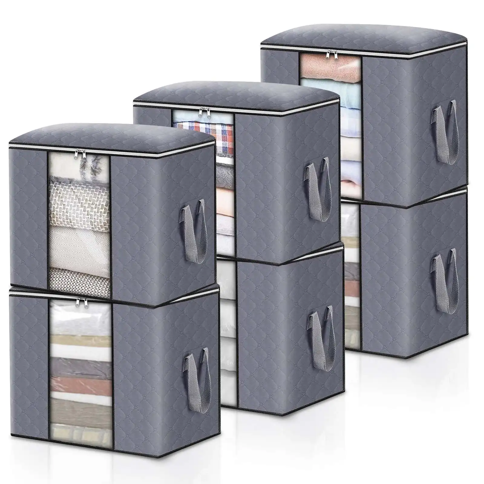 Zipper-Clothes-Quilt-Storage-Boxes-Organizer-Box-Dustproof-Storage-Bags ...