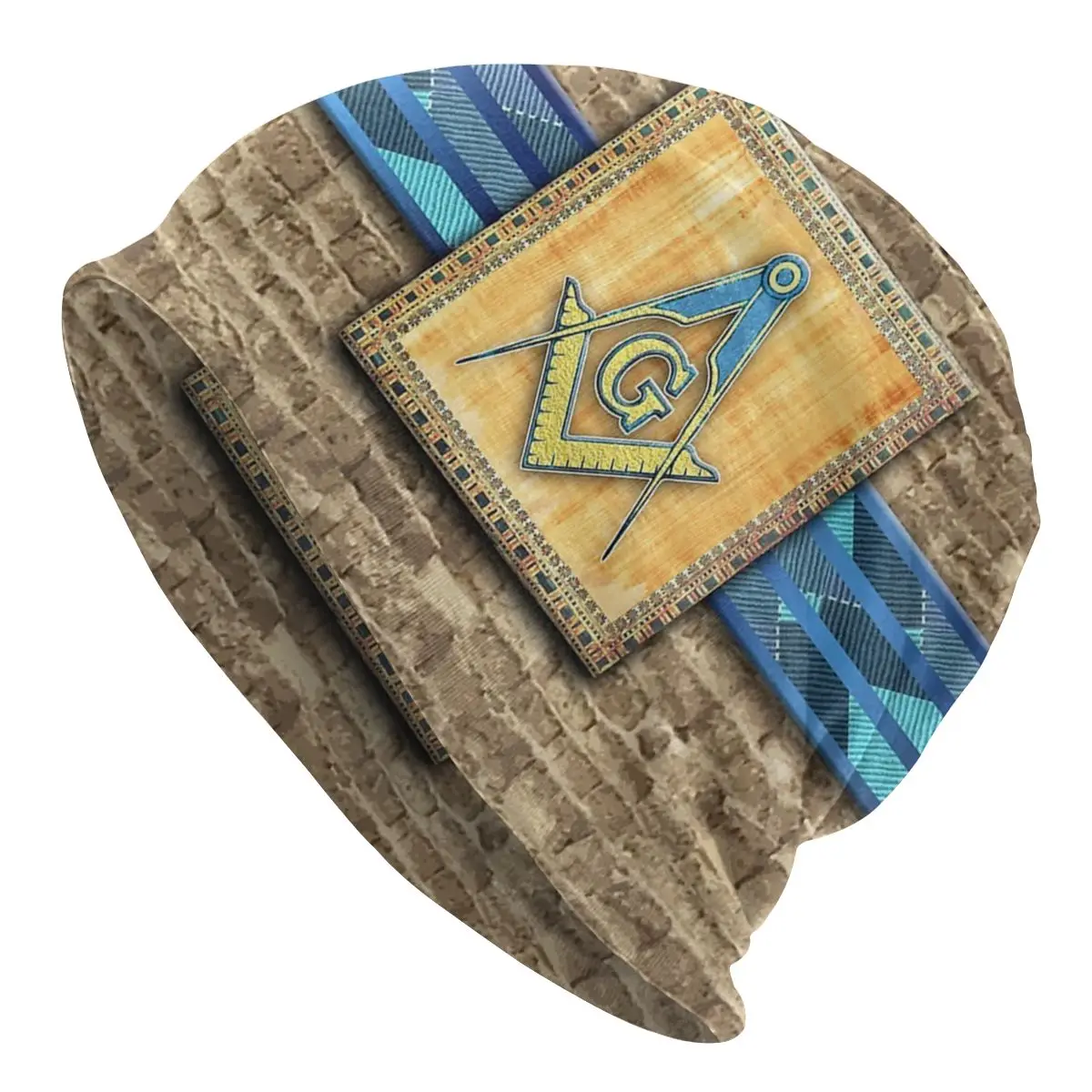 Egyptian-Pyramid-Square-Compass-Bonnet-Hats-Knit-Hat-Vintage-Autumn ...