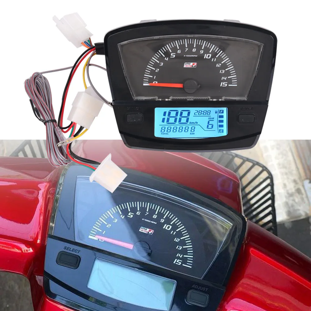Motorcycle Modified LCD Digital Instrument Waterproof Odometer ...