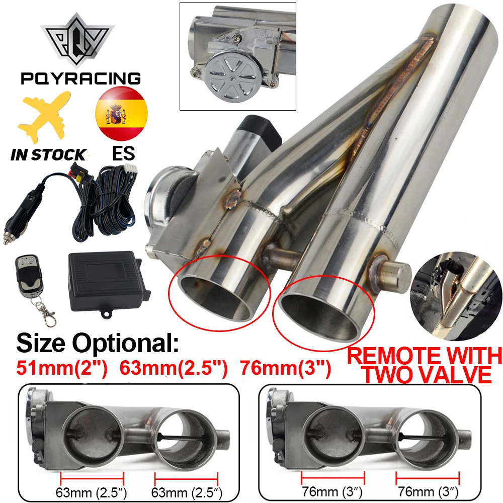 Universal 2" 2.25'' 2.5'' 3" Double Valve Electric Exhaust Cut Out ...