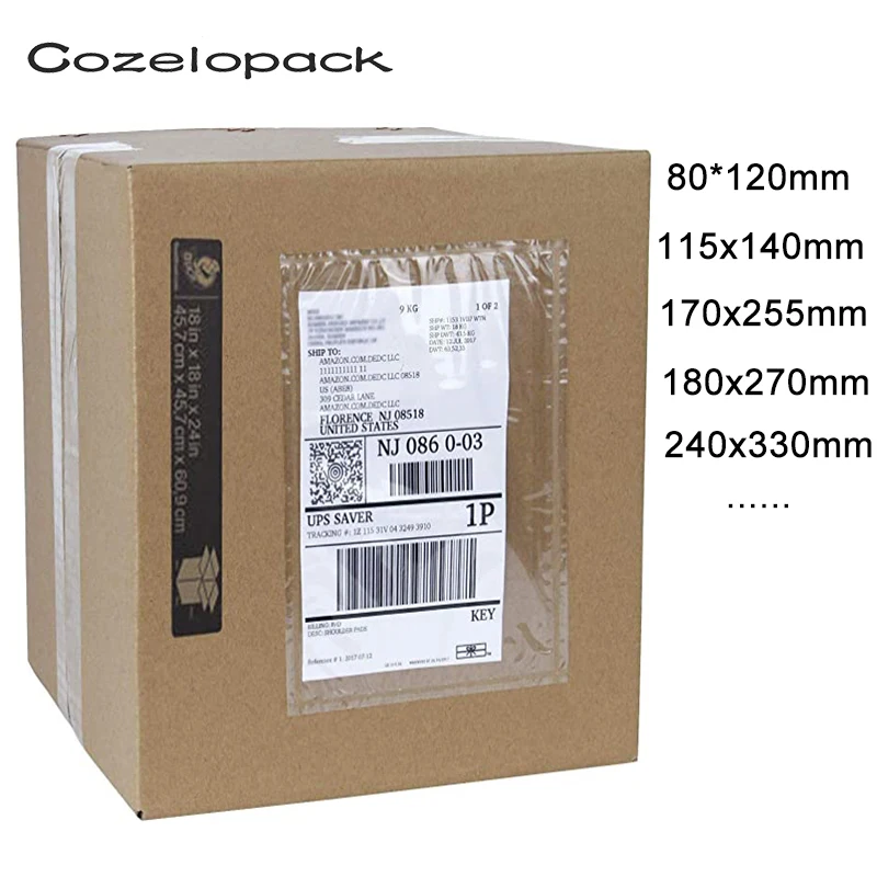 20PCS-14-formati-Lista-di-Imballaggio-Busta-Trasparente-Viso-Fattura ...