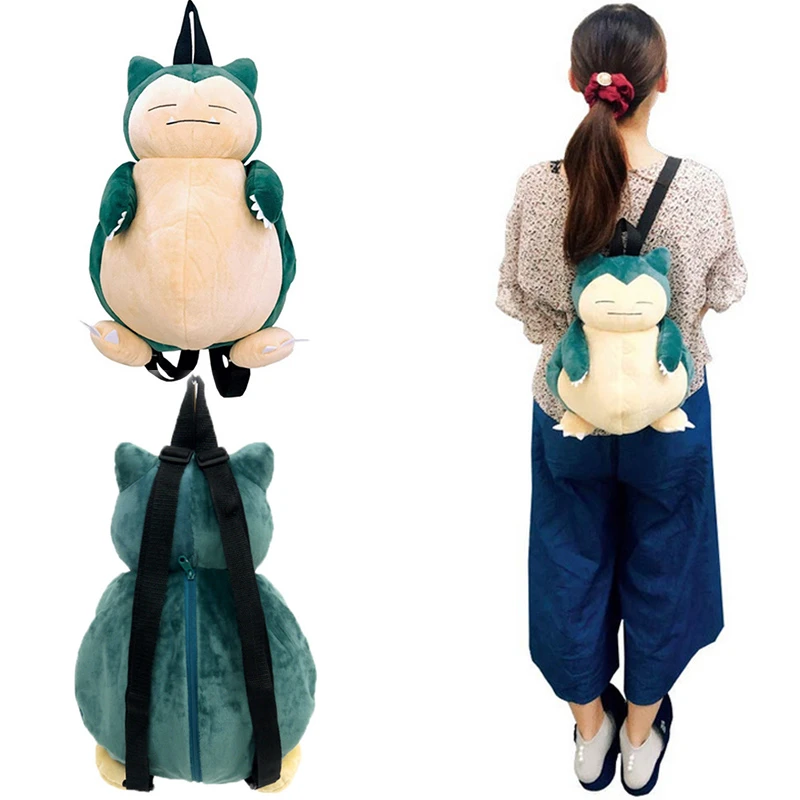 28*36*23cm Snorlax Plush Backpack Cosplay Cartoon Multi Function ...