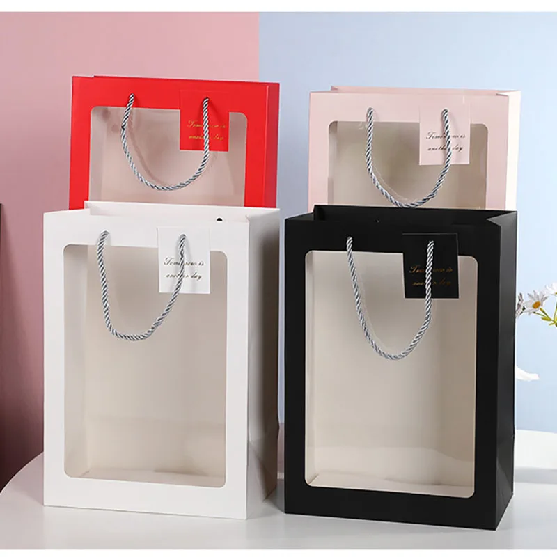 10pcs-Visiable-Gift-Bag-Window-Paper-Bags-For-Gift-Toy-Cloth-Accessorie ...