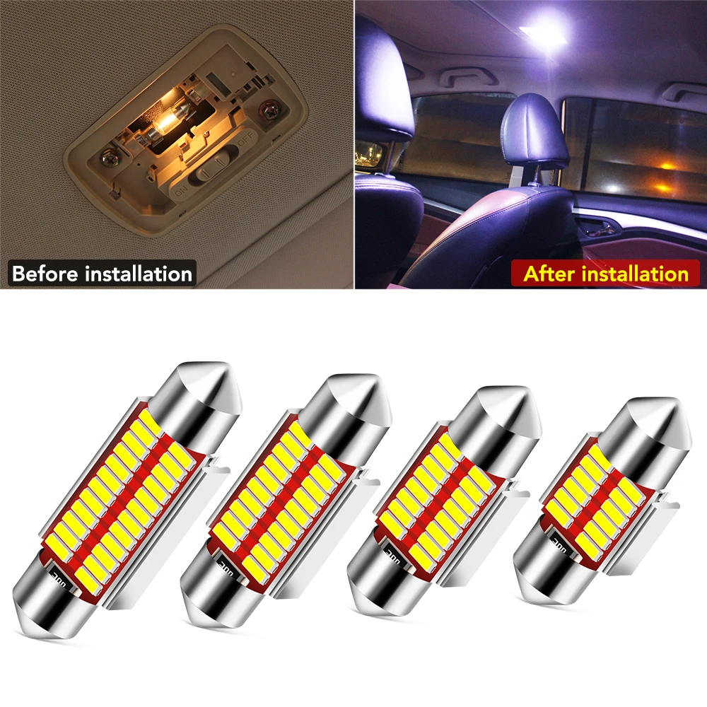 1pcs-LED-Bulb-Super-Bright-Car-Dome-Light-Canbus-For-peugeot-207-107 ...