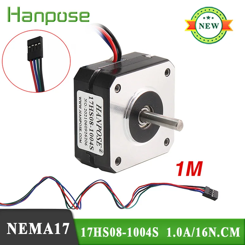hanpose-Nema17-Stepper-Motor-20mm-1A-16N-cm-42-Step-Motor-4-Lead-17HS08 ...