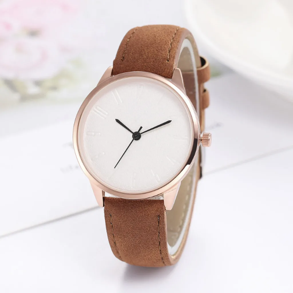 Relojes sencillos e informales para mujer, pulsera de cuero con esfera ...