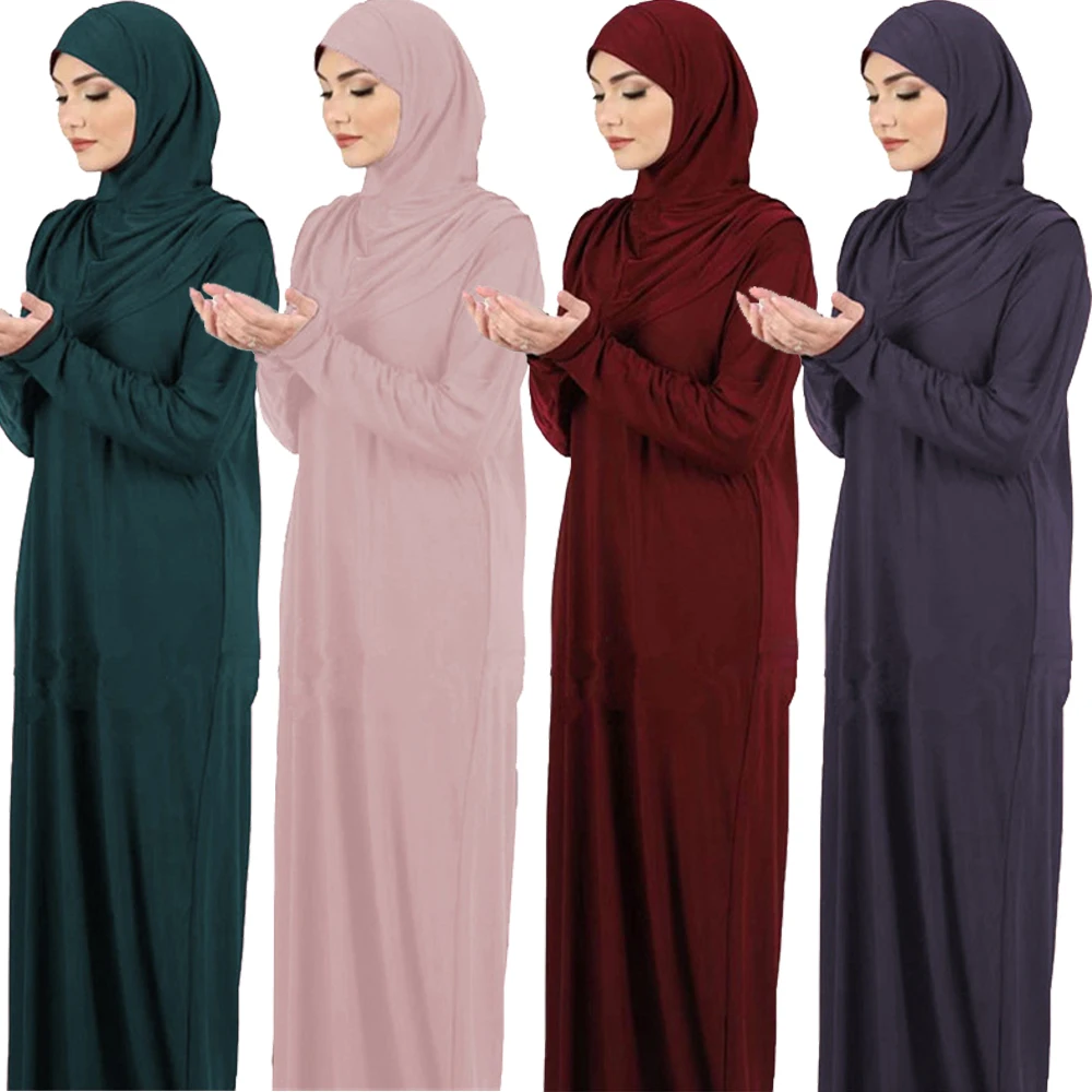 Ramadan-One-Piece-Prayer-Abaya-Hooded-Dress-Kaftan-Muslim-Women-Robe ...