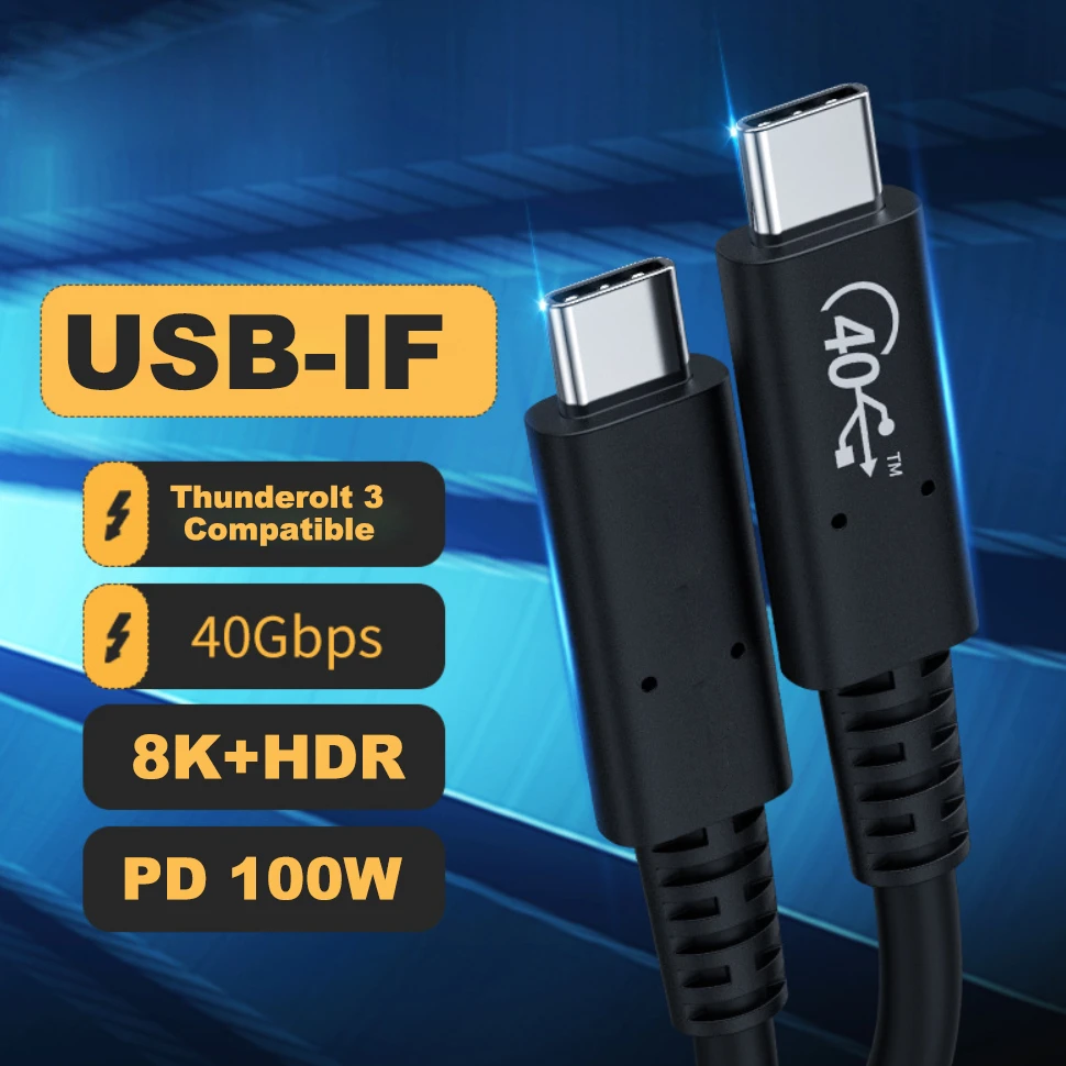 Usb 4 Thunderbolt 4 Cable 100w 5a/20v 3.1 Fast Pd Cable E-mark 40gbps ...