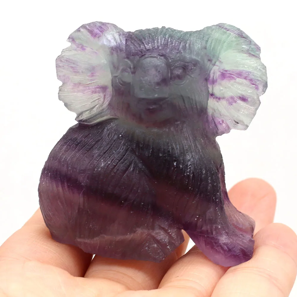 Hot-Sale-Natural-Gem-Stone-Cute-Animal-Koala-Shape-Smoky-Quartz-Home ...