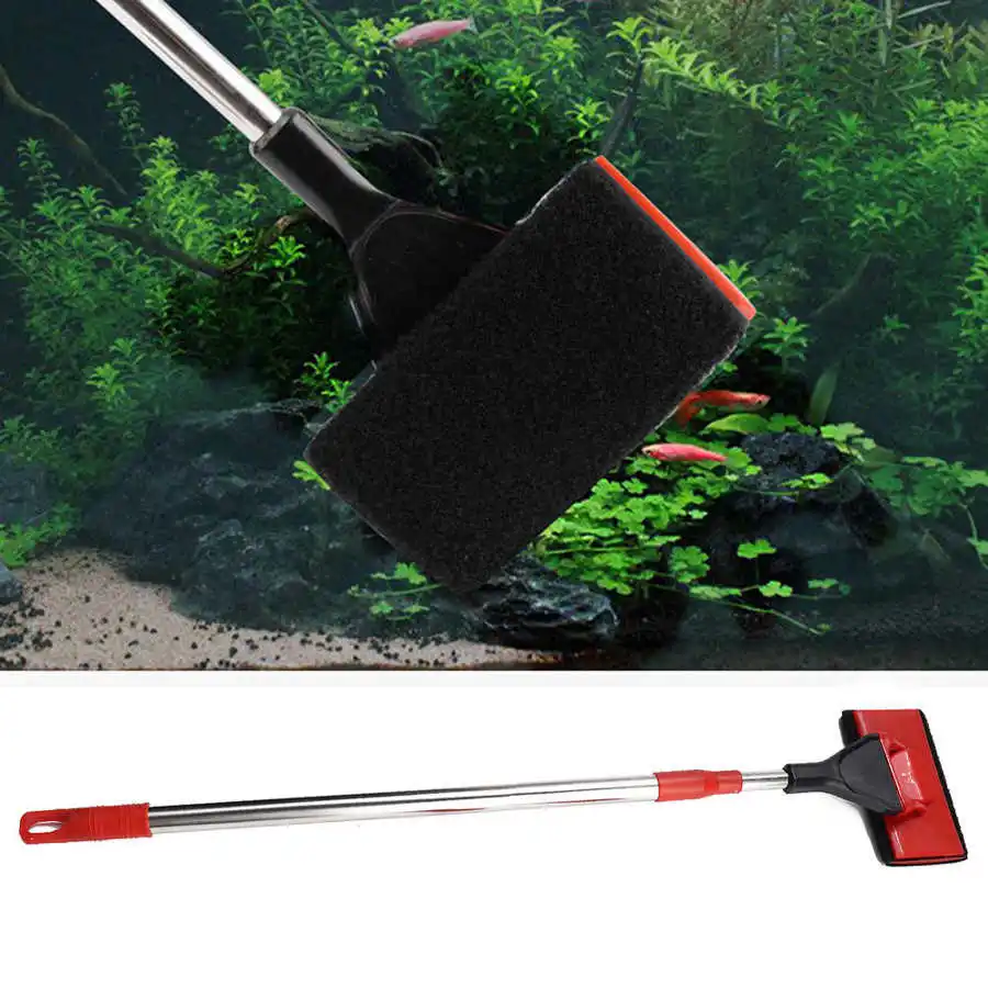 Telescopic Aquarium Fish Tank Cleaner Net Gravel Rake Algae Scraper ...