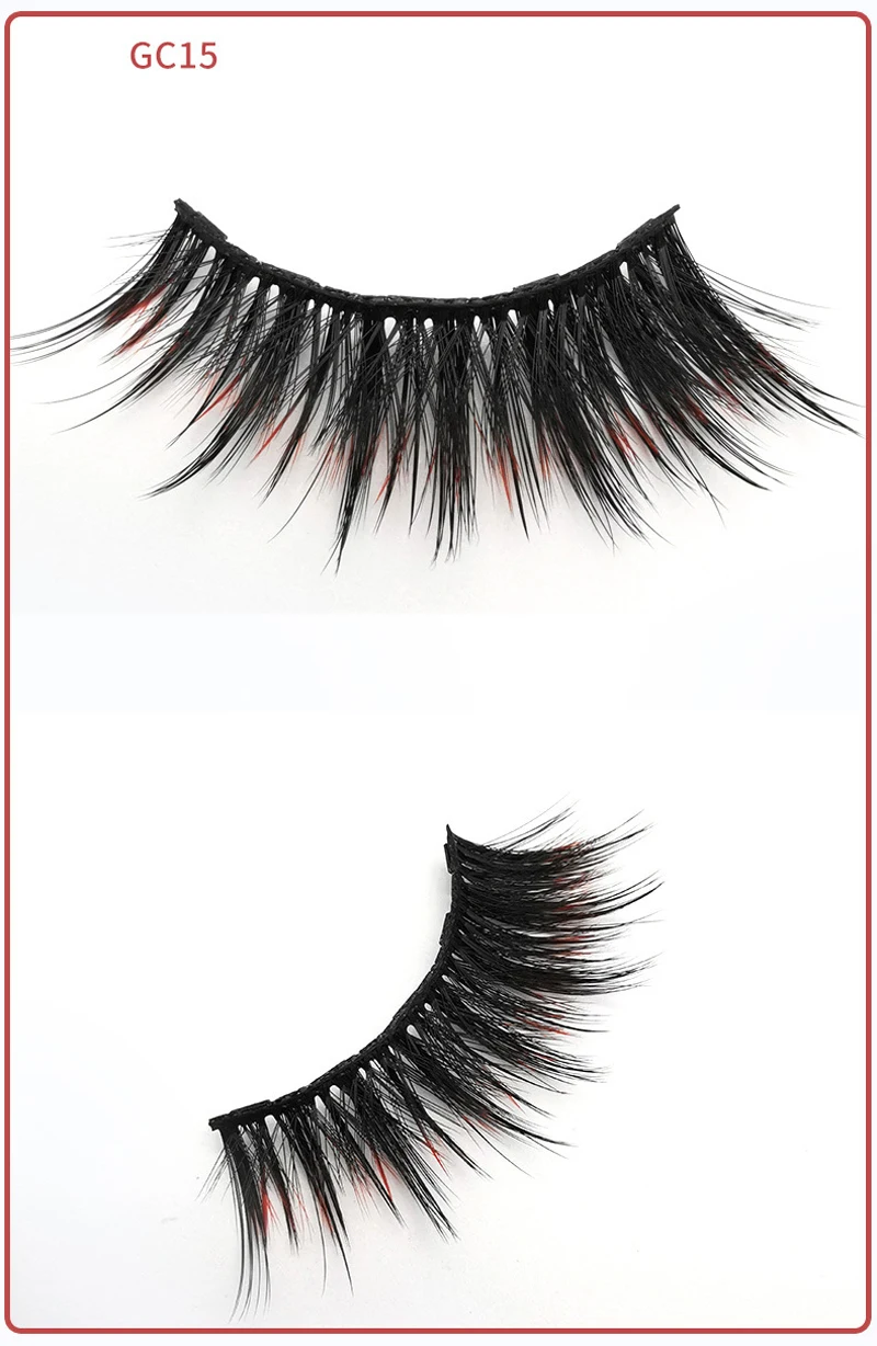 Faux cils,faux-cils magnétiques colorés, épais, en vrac, avec eye-liner ...