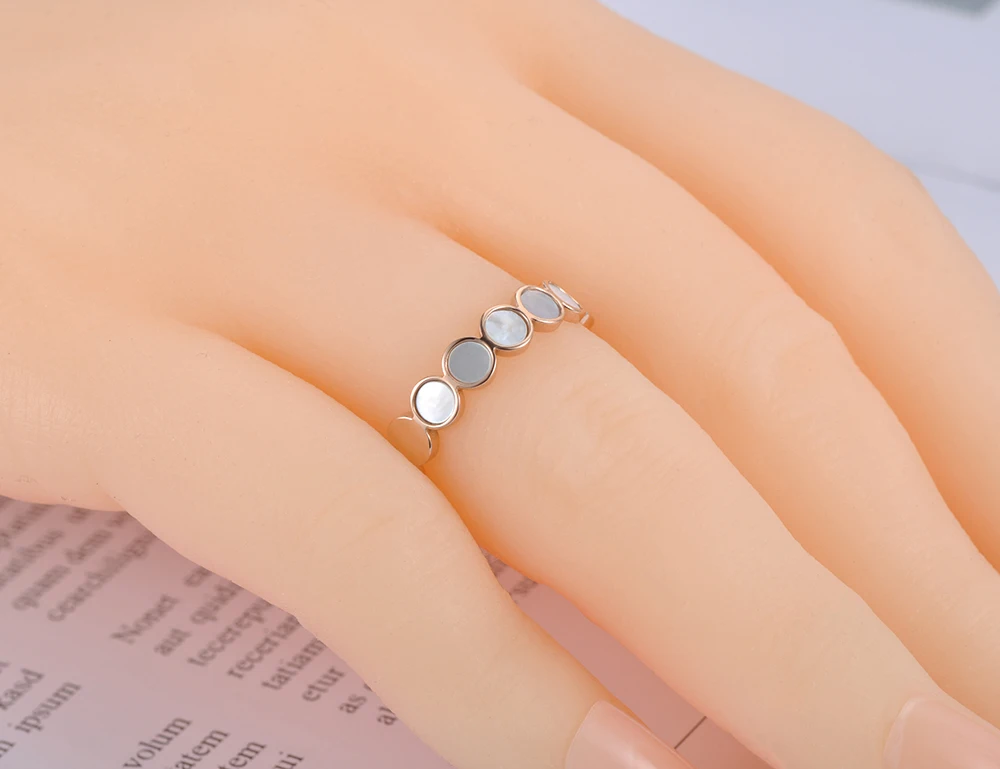 Fine Brand White Shell Engagement Ring | Muduh Collection