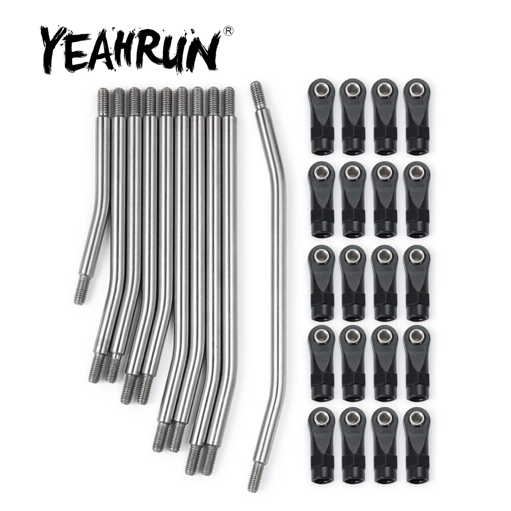 YEAHRUN Stainless Steel Linkage Steering Link Rod Set for Axial SCX10 ...