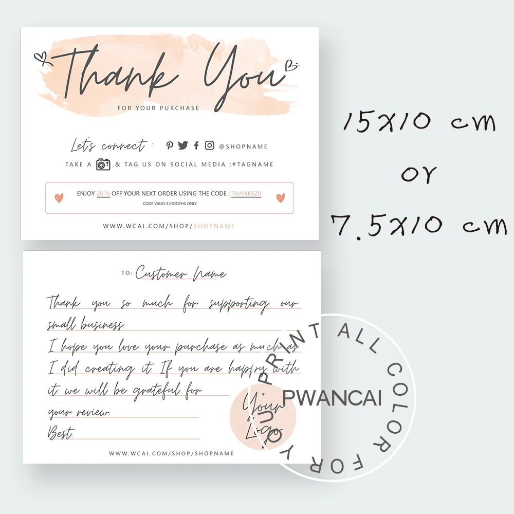 Business thank you card template*Small business thank you card*Thanks ...