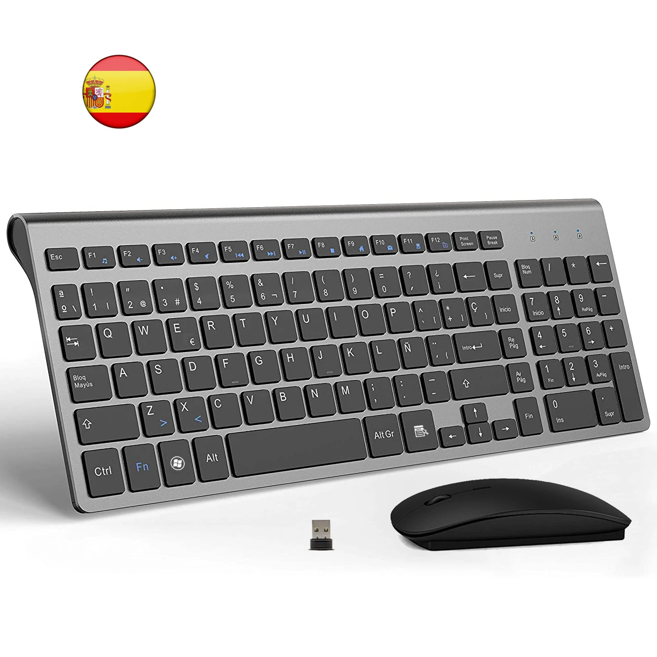 Spanish-Layout-Wireless-Keyboard-Mouse-Combo-Ultra-Slim-2-4G-Silent ...