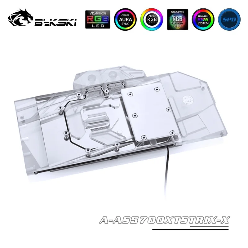 Bykski, bloque de refrigeración por agua RGB / A RGB GPU de cobertura completa para ASUS ROG ...