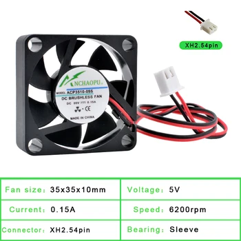 ACP3510 3.5cm 35mm fan 35x35x10mm DC5V 12V 24V 2 wires 2pin for cooling ...