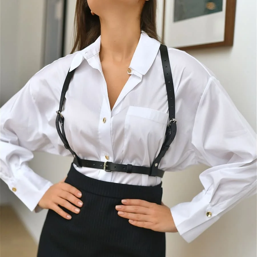 БДСМ кожаный бюстгальтер подвязки ремень портупея в стиле Харадзюку ...