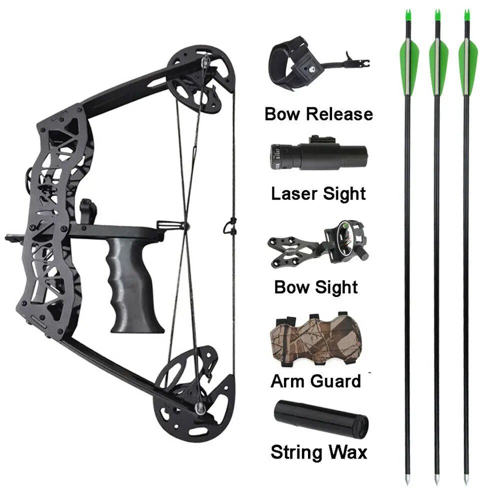 35lbs Archery Mini Composite Bow Se Triangle Bow And Arrow Laser Sight ...