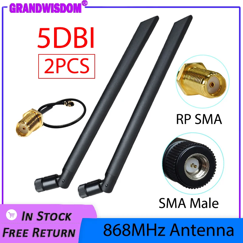 GWS-2pcs-868MHz-915MHz-Antenna-5dbi-SMA-Male-Connector-GSM-915-MHz-868 ...