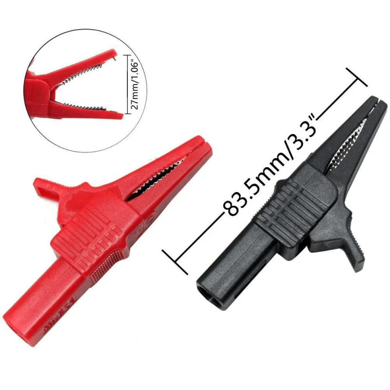 1pair Red+black Catiii 1000v 32a Crocodile Clips Full Insulated Copper ...