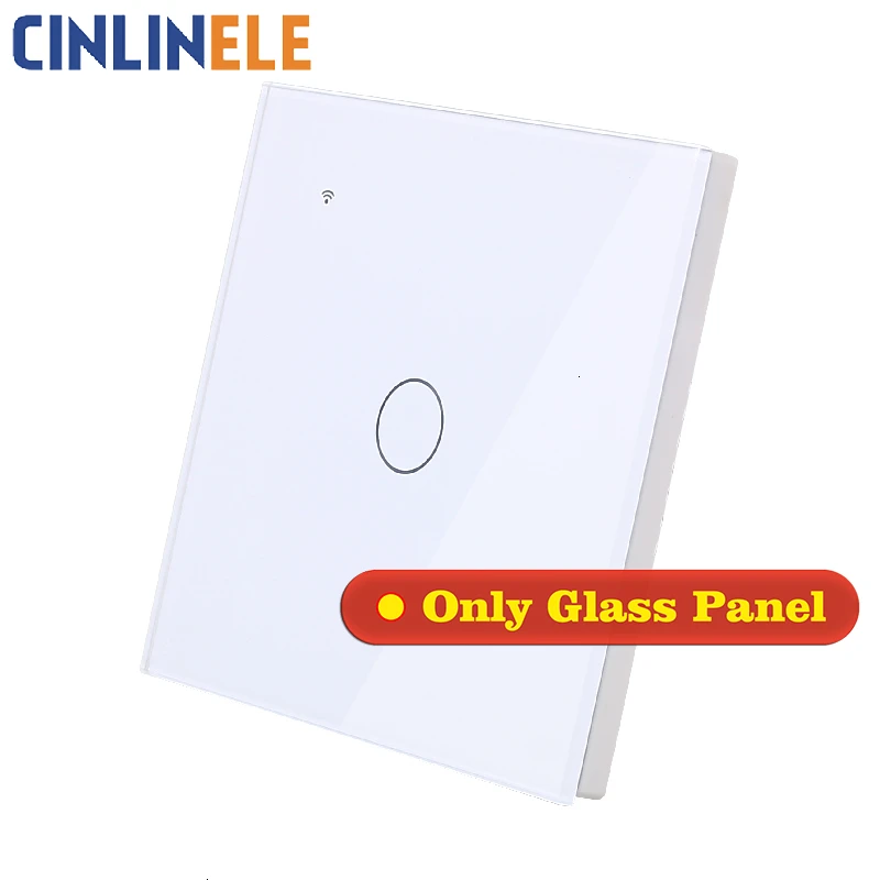 WIFI-Touch-Light-Wall-Switch-Round-White-Glass-Panel-Only-Glass-Panel ...