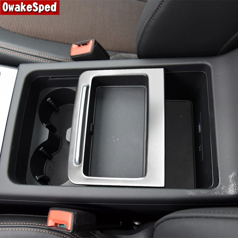 Stainless Steel Center Console Storage Box Frame Decoration Cover Trim ...