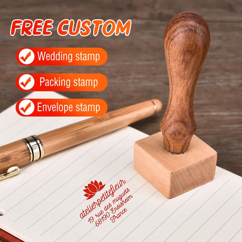 Personalized-Name-And-Date-Custom-Logo-Wood-Stamp-Seal-For-Invitation ...