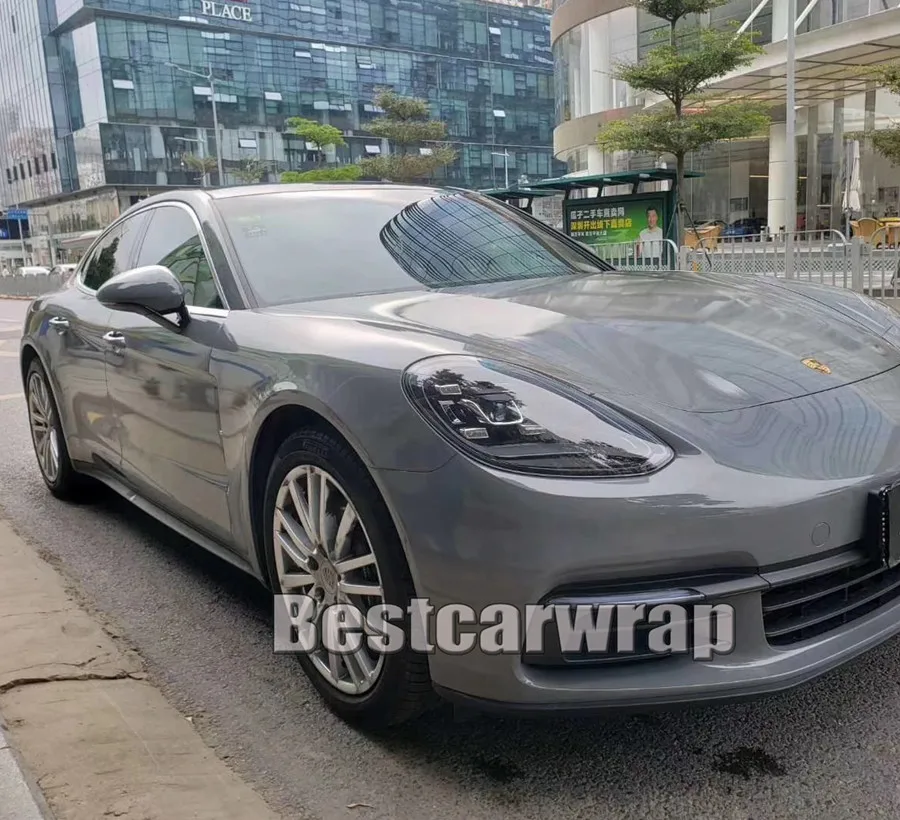 자동차 광택 랩 차량 커버 필름 그레이 색상 에어 버블 코팅 무료 초보자가 사용하기에 용이 뛰어난 접착력 크기 1