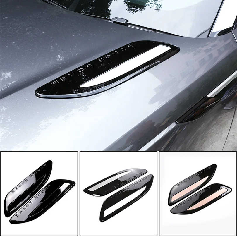 Exterior Hood Air Vent Outlet Wing Trim Sticker For Land Rover Range ...