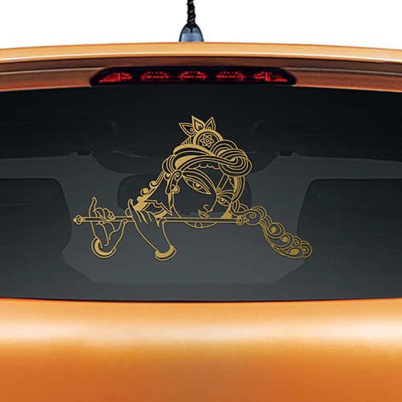 Krishna-with-Flute-Hinduism-Symble-Religion-Om-Sign-Design-Car-Sticker ...