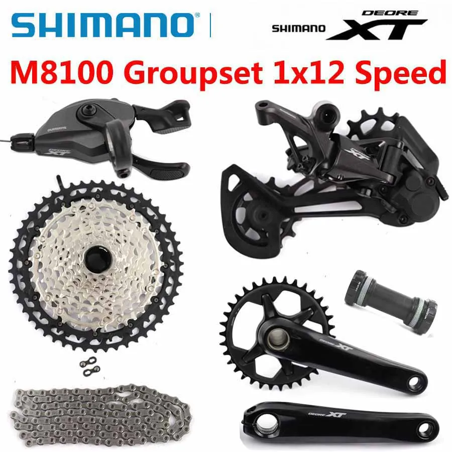 SHIMANO-platos y bielas para bicicleta de montaña, accesorio DEORE XT M8100, 32T, 34T, 36T, 170 ...