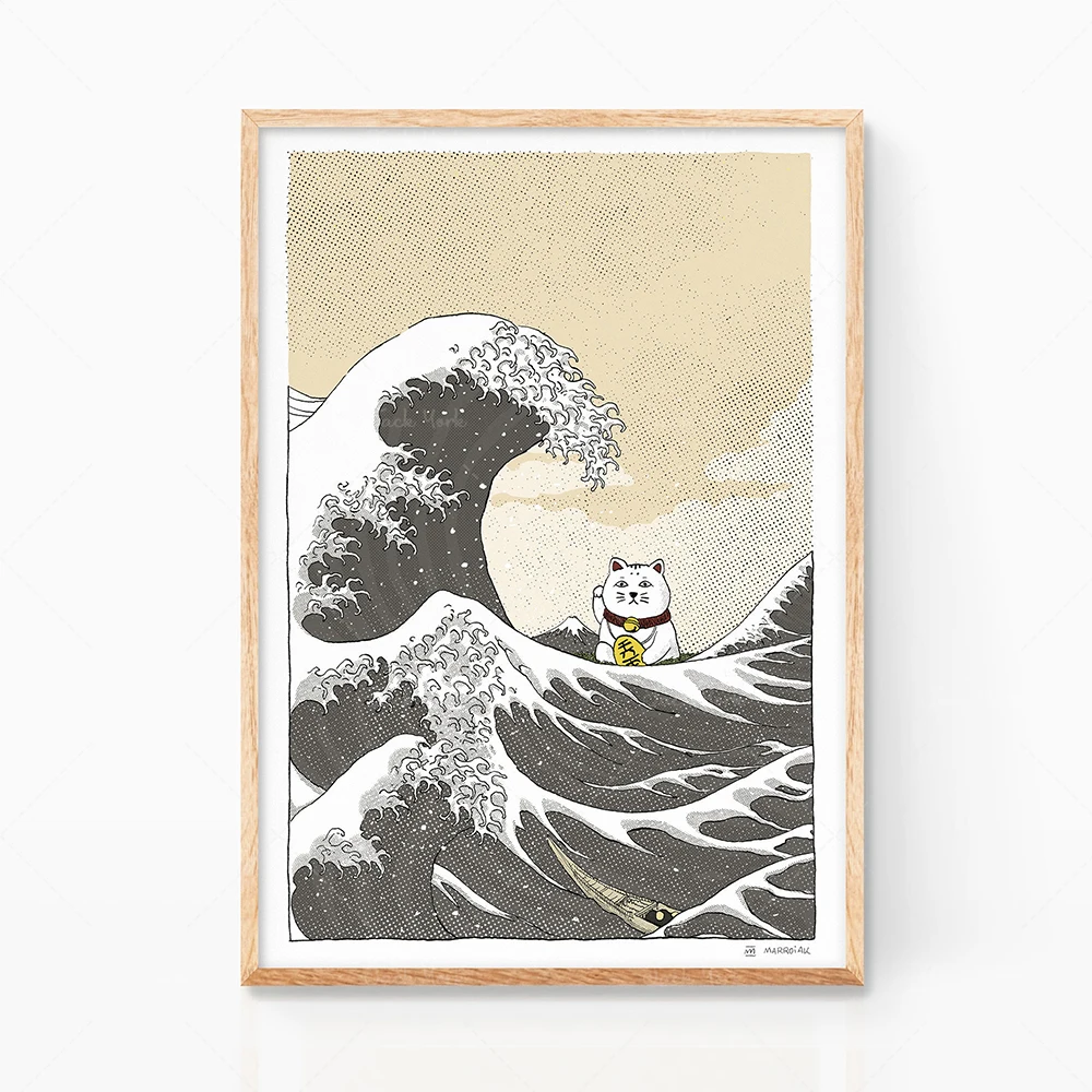 Japanese Wave Painting Parody