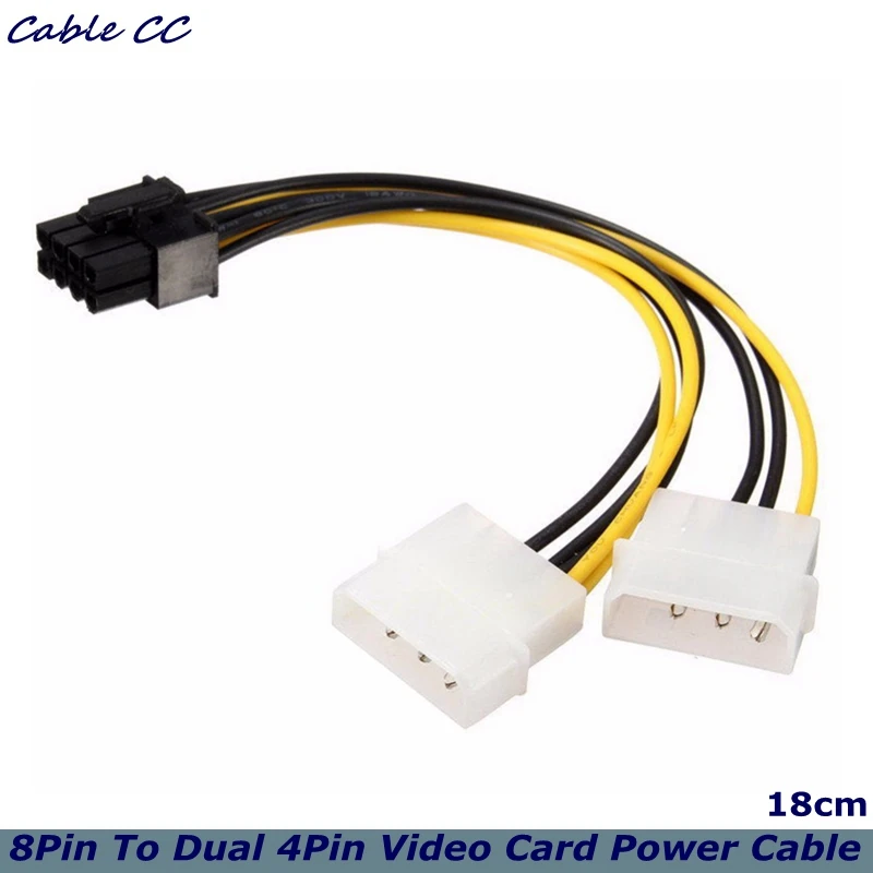 8Pin-To-Dual-4Pin-Video-Card-Power-Cord-Y-Shape-8-Pin-PCI-Express-To ...