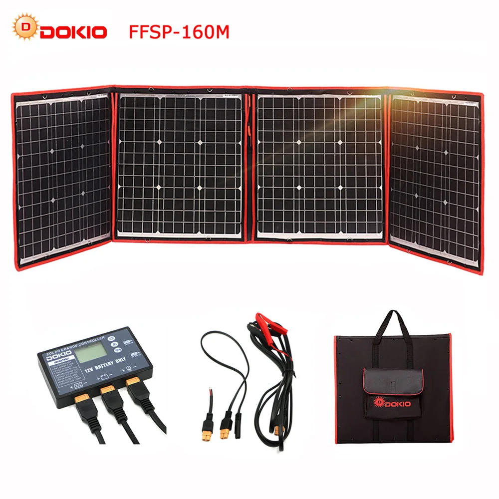 Dokio 150w Flexible Foldable Mono Solar Panel Light Portable High Power ...