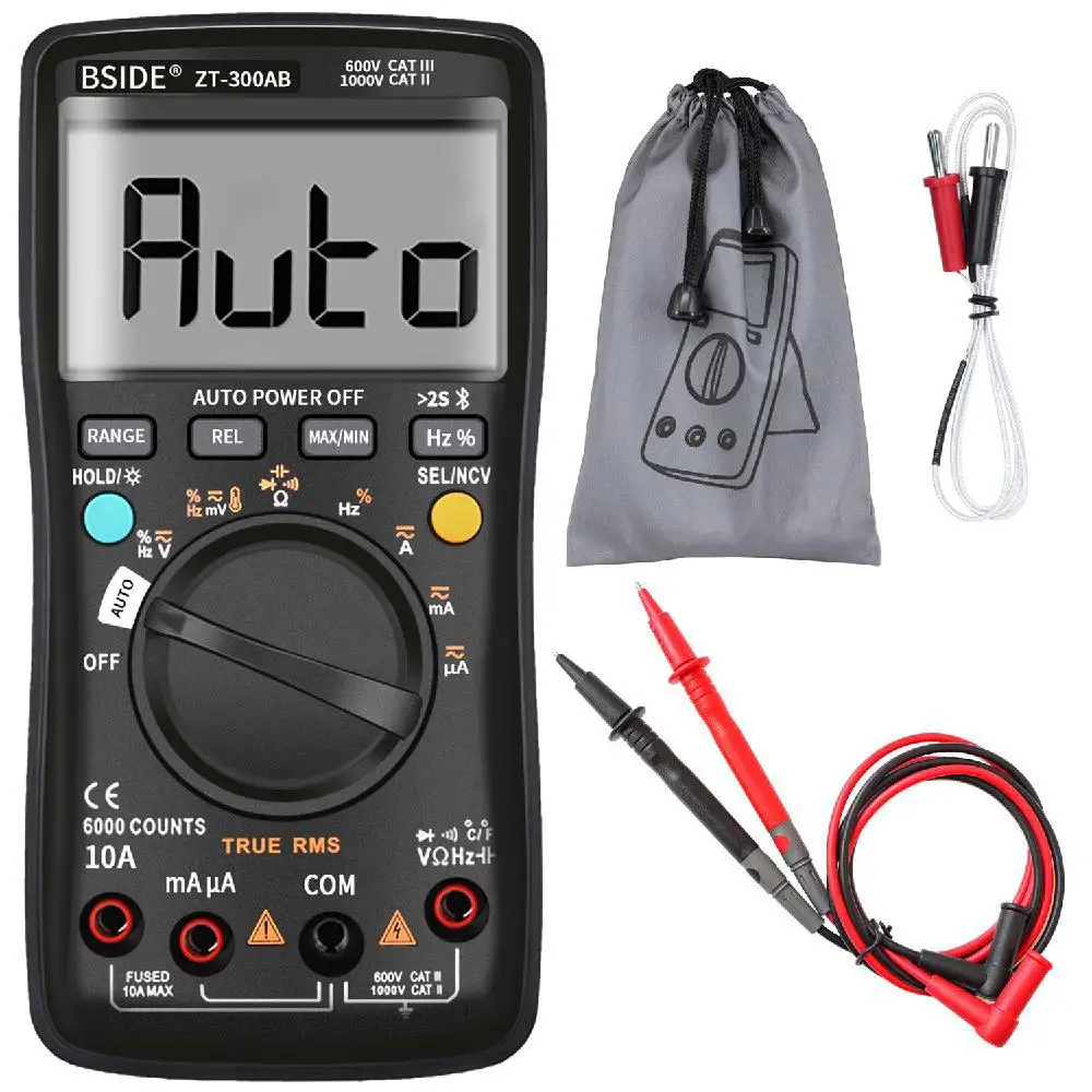 BSIDE Digital Multimeter Wireless Ammeter True RMS Auto Rang ...