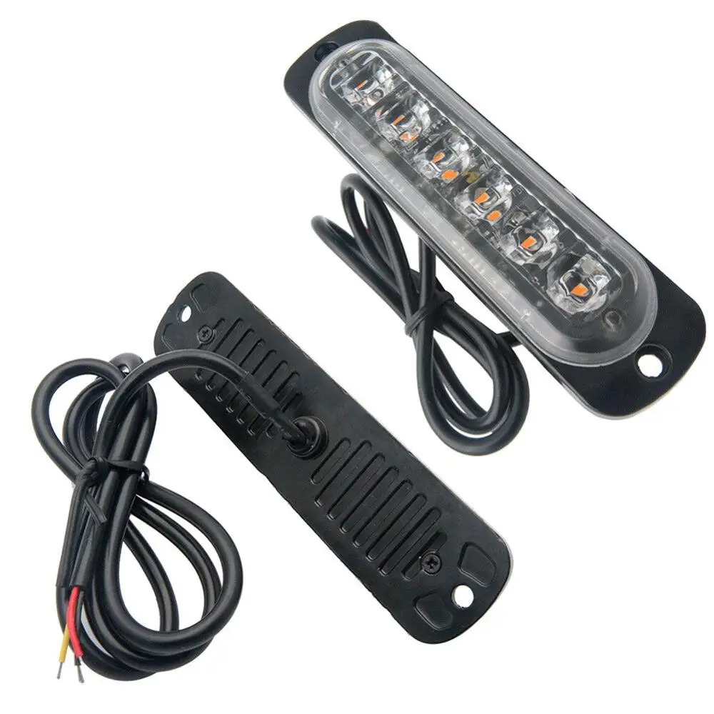 12 pcs Strobe 6x Led Light White Amber Emergency Hazard Flashing Tow ...