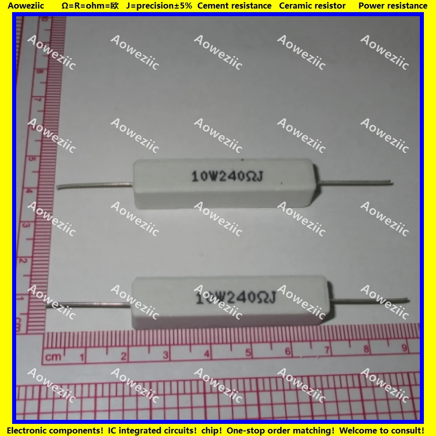 10pcs Rx27 Horizontal Cement Resistor 10w 240 Ohm 240 Rj 10w240rj ...