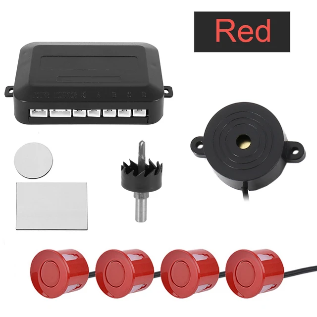 Universal Car Parking Sensor Kit with 4/8 Sensors Display/Buzzer Voice ...