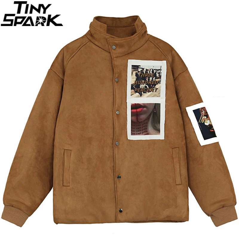 Hip Hop Parka Jacket Coat Mens Streetwear Graphic Printed Jacket Coat ...