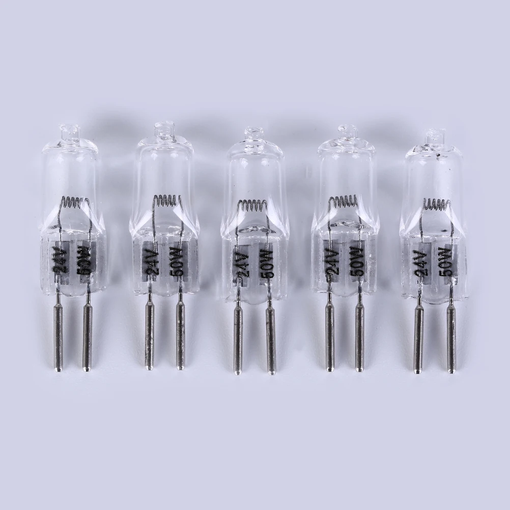 5PCS Halogen G5.3 24V Lamp 35W / 50W Halogen Light Warm Bulb Base Clear ...