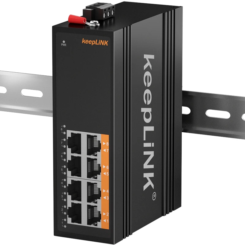 Industrial 8-port 10/100/1000mbps Gigabit -40℃ To +75℃ Din-rail ...