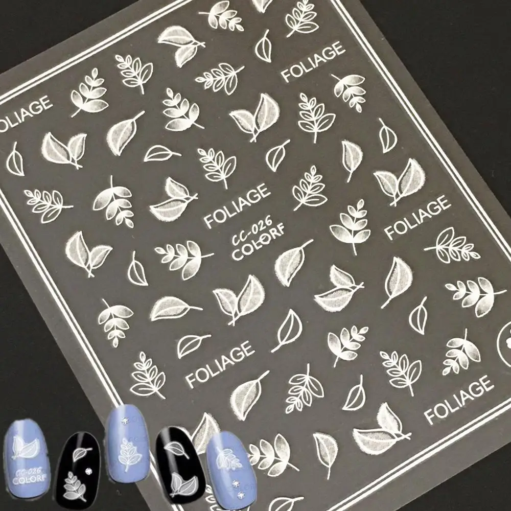 Newest Transparent Leaves Design 3D Self Adhesive Back Glue Decal ...