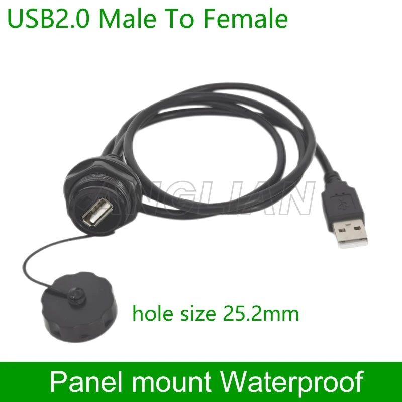USB Waterproof connector USB2.0 3.0 Panel Mount IP67 Water proof Cable ...
